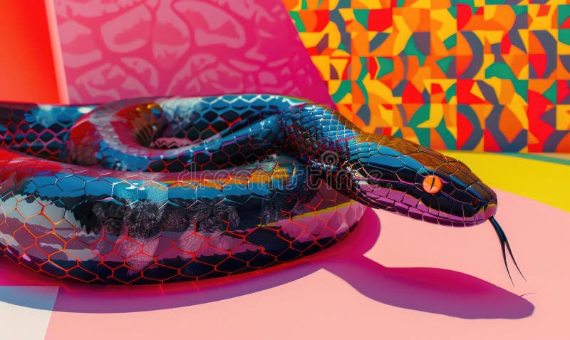 Snake with Geometric Shapes Stock Image - Image of macro, poison: 320066909