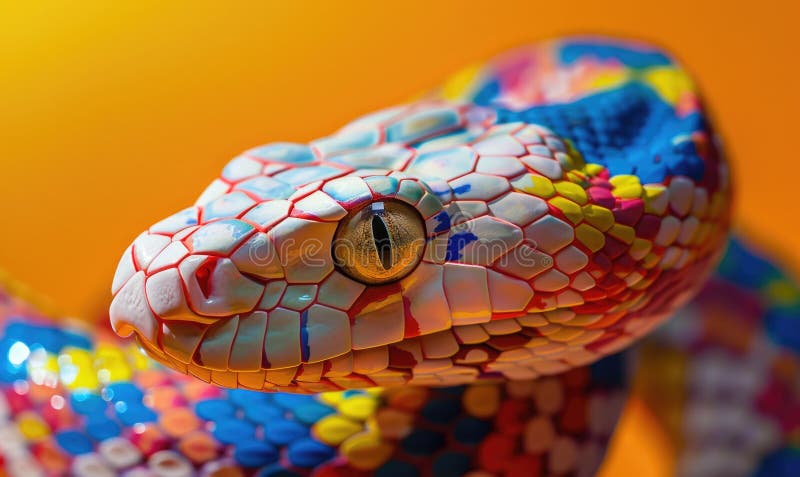 Snake with Geometric Shapes Stock Photo - Image of venom, poison: 320066914