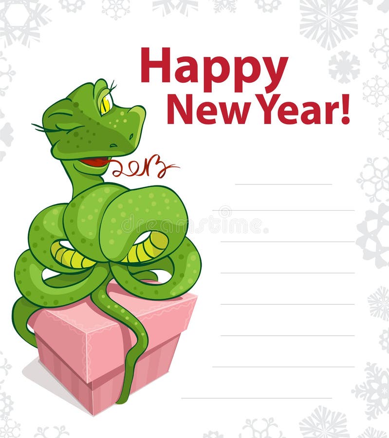 Snake on a gift box stock vector. Illustration of ring - 28139197