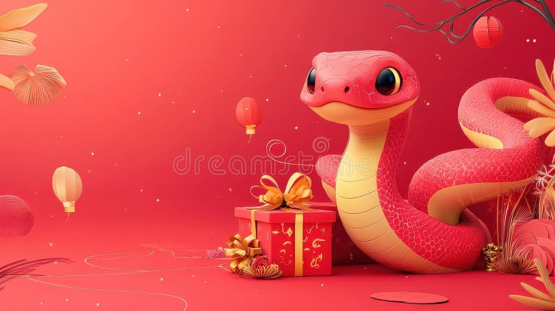 Snake Gift New Year. Selective Focus Stock Image - Image of china ...