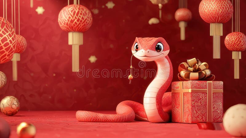 Snake Gift New Year. Selective Focus Stock Photo - Image of abstract ...
