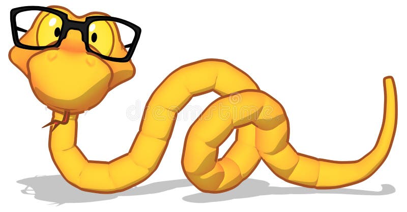 Snake with glasses stock illustration. Illustration of danger - 15937523