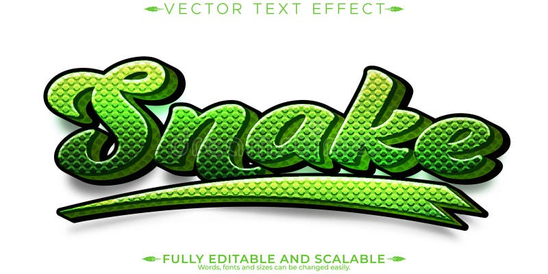 Snake Green Text Effect, Editable Viper and Cobra Font Style Stock ...