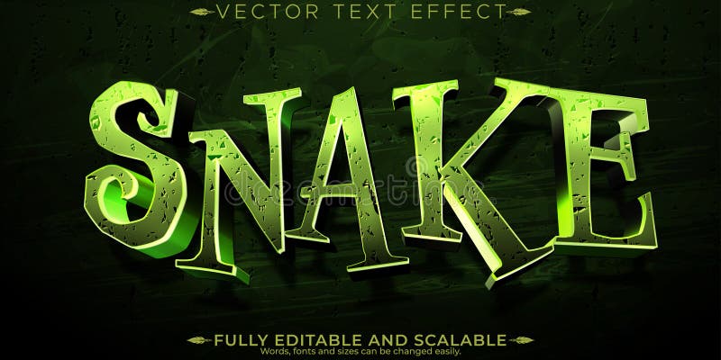 Snake Green Text Effect, Editable Viper and Cobra Font Style Stock ...
