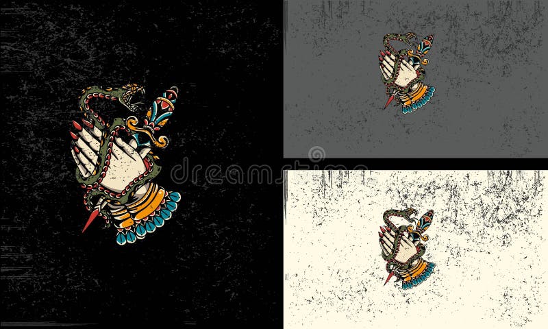 Snake and Hand Vector Mascot Flat Design Stock Illustration ...