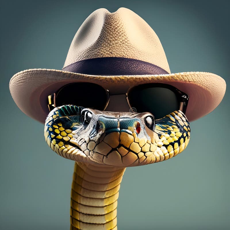 Snake with Hat and Sunflasses Stock Photo - Image of funny, pets: 291319844
