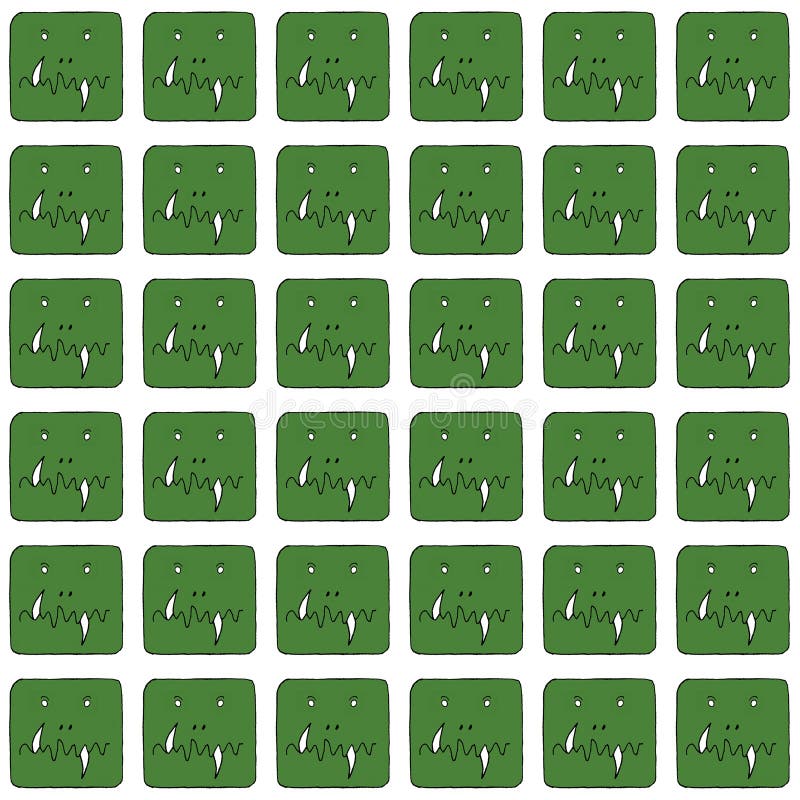 Snake Head Cartoon Style Emoji Motif Pattern Stock Illustration ...