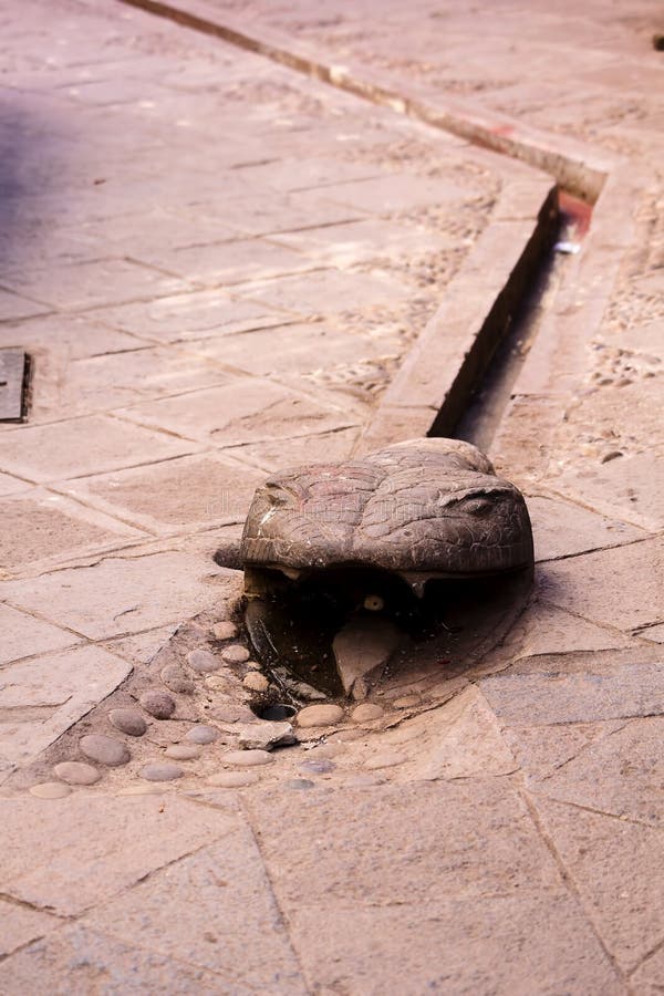 Snake Head Carving Gutter in Walkway Cusco Peru Stock Image - Image of ...