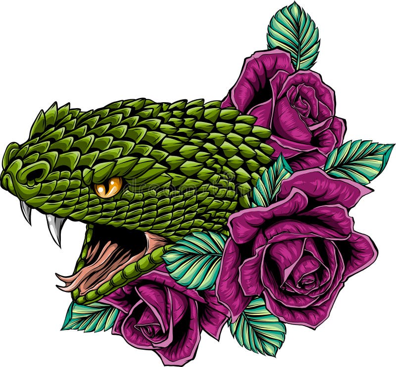 Snake Head Hand Drawn Vector Illustration Design Stock Vector ...
