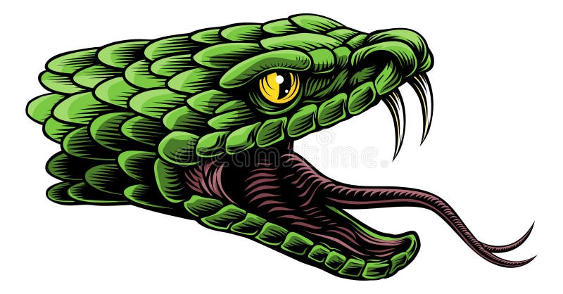 Snake Head Woodcut Vintage Etched Woodcut Style Stock Vector ...