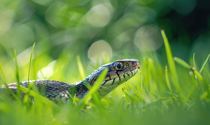 Snake hunting in grass stock image. Image of camouflage - 320066631