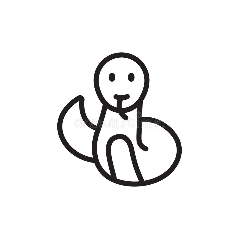 Snake Icon Outline Vector for Web Ui Stock Vector - Illustration of ...