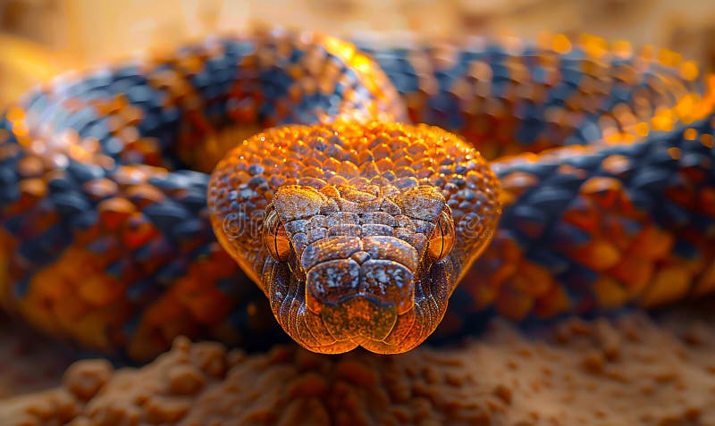 A Snake with Its Head in the Sand Stock Photo - Image of elapidae, head ...