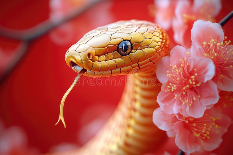A Snake with Its Mouth Open is Perched on a Tree Branch, Ready To ...