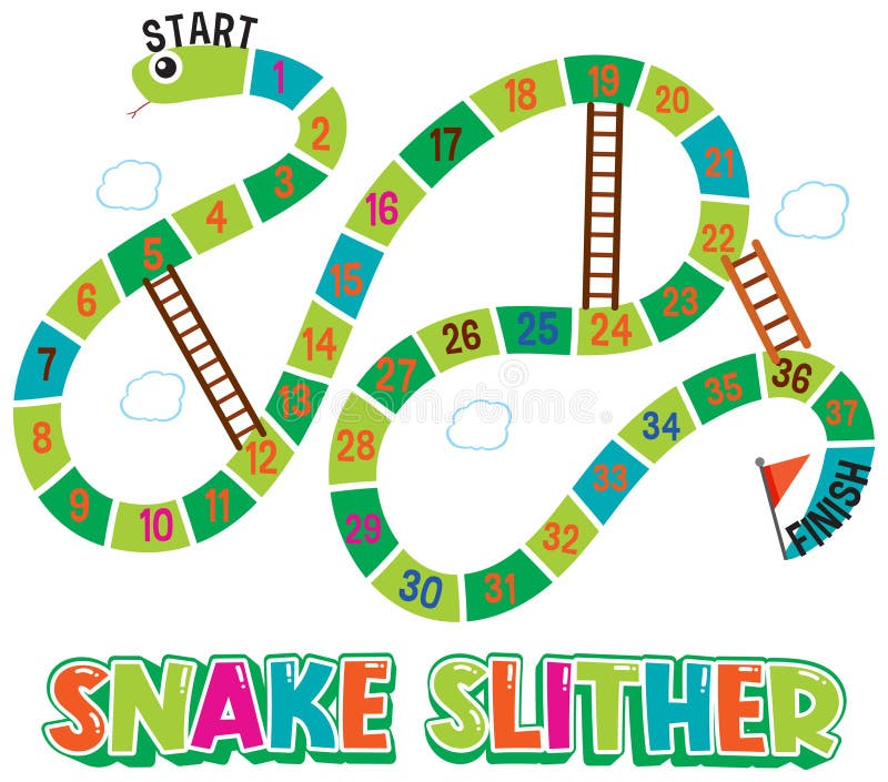 A snake and ladder game stock vector. Illustration of interactive ... A snake and ladder game stock vector. Illustration of interactive ...