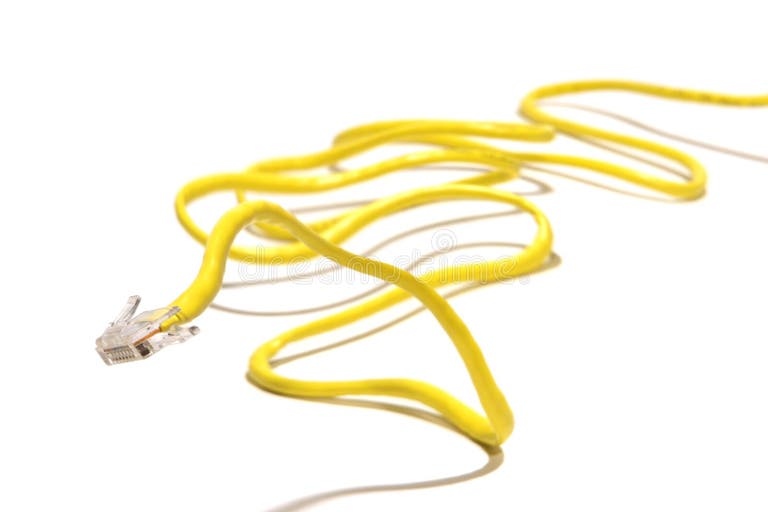 Snake Like Yellow Computer Network Cable Stock Photo - Image of ...