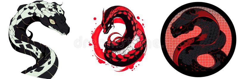 Snake Logo 2D AI Generated stock image. Image of poisonous - 290383279