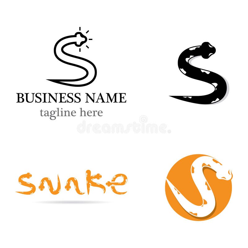 Snake logo icon set stock vector. Illustration of black - 223558869