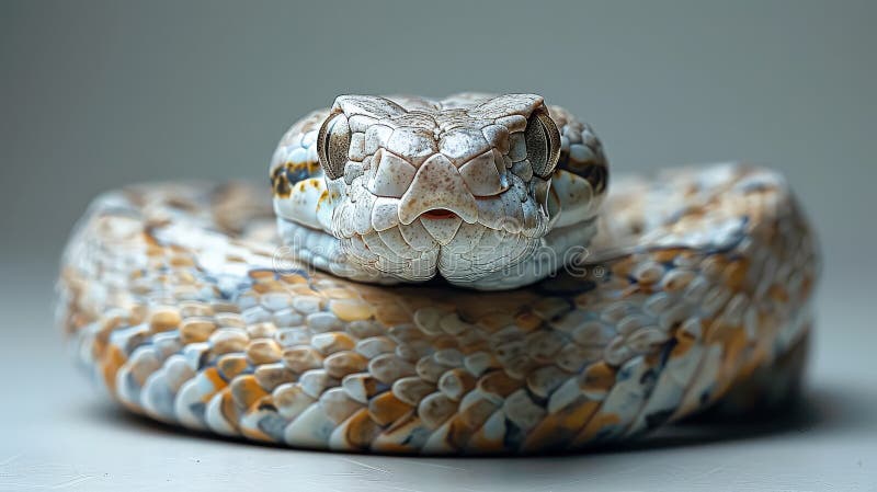 A Snake is Laying on Its Side on a White Surface Stock Image - Image of ...