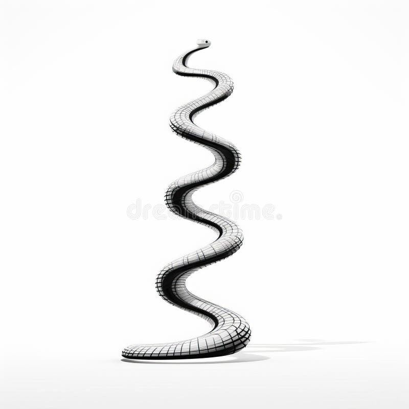 Continuous Line Snake Illustration on White Isolated Background Stock ...