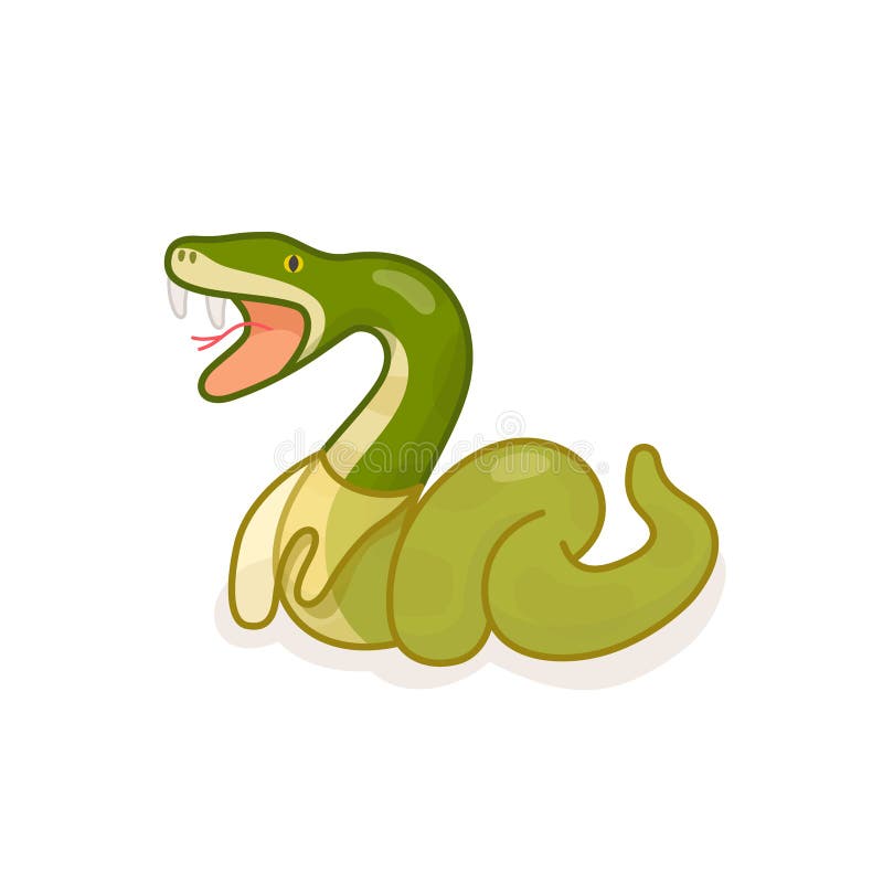 Snake Molt Kawaii Doodle Flat Cartoon Vector Stock Vector ...