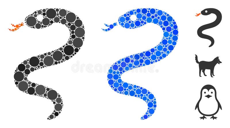 Snake Composition Icon of Circle Dots Stock Vector - Illustration of ...