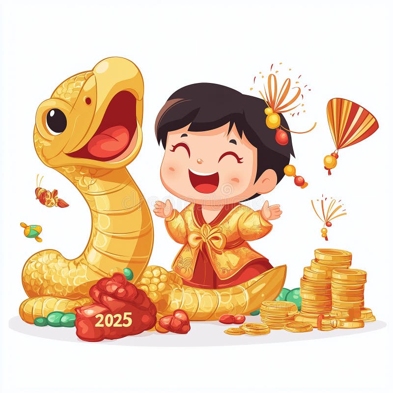 2025 Snake New Year Theme for Red Pocket Stock Image - Image of ...