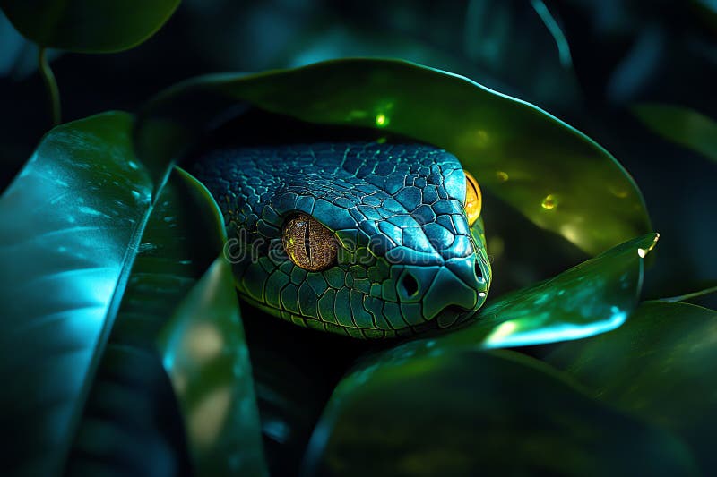 Snake Night, Camouflage, and Jungle Visualized in a Nighttime Jungle ...