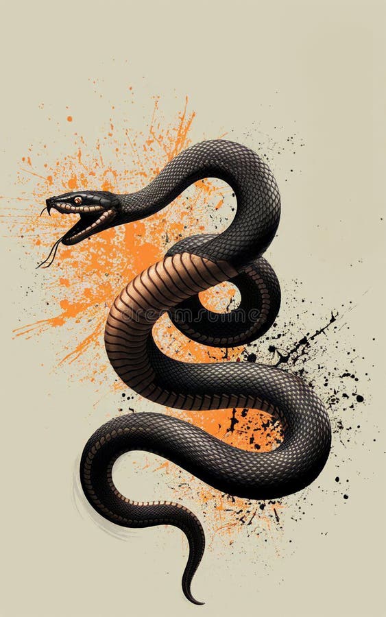 Snake Painting Illustrator Design Stock Illustration - Illustration of ...