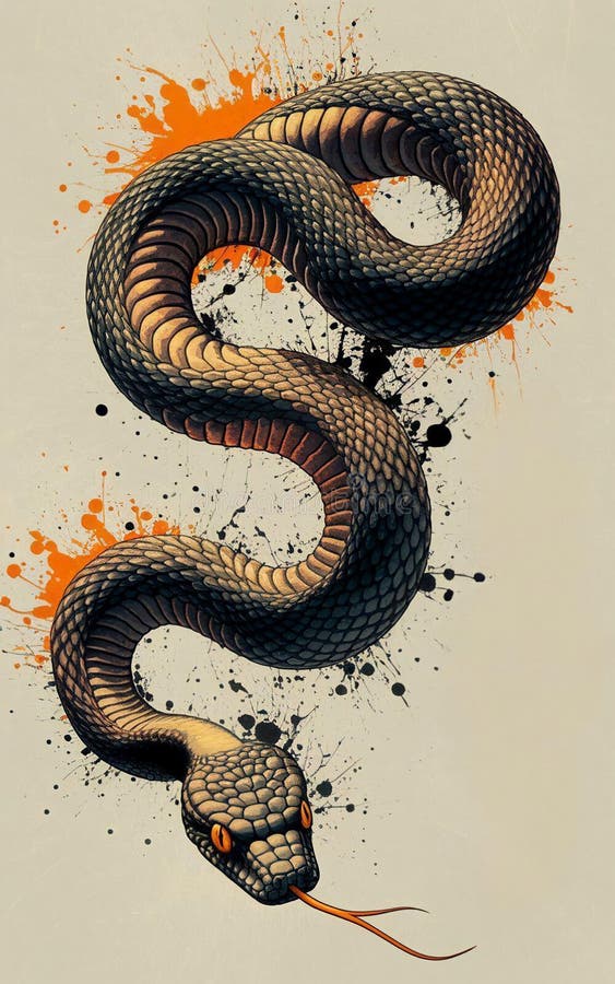Snake Painting Illustrator Design Stock Illustration - Illustration of ...