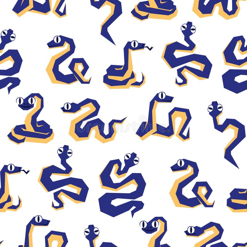 The 2025 Snake Pattern is Blue and Geometrically Crawling. Isolated ...