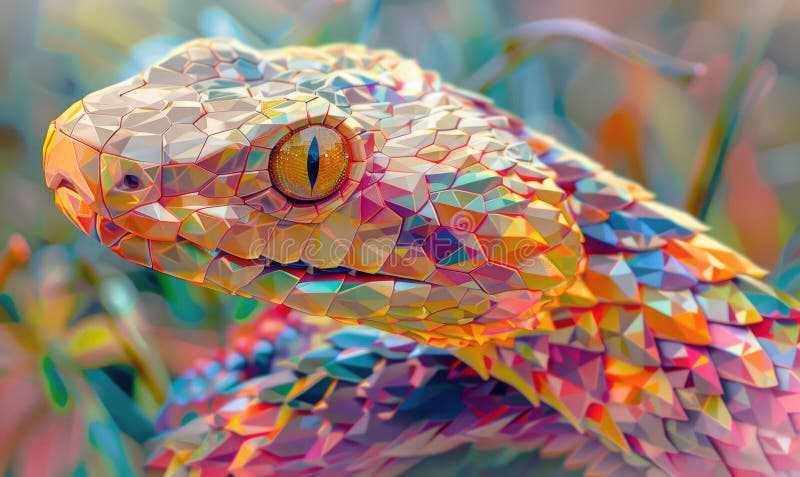 Snake with polygonal forms stock illustration. Illustration of wildlife ...