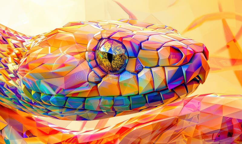 Snake with polygonal forms stock image. Image of dangerous - 320066937