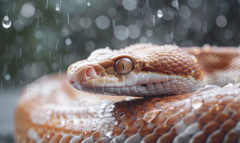Snake in the rain closeup stock image. Image of poison - 320066705
