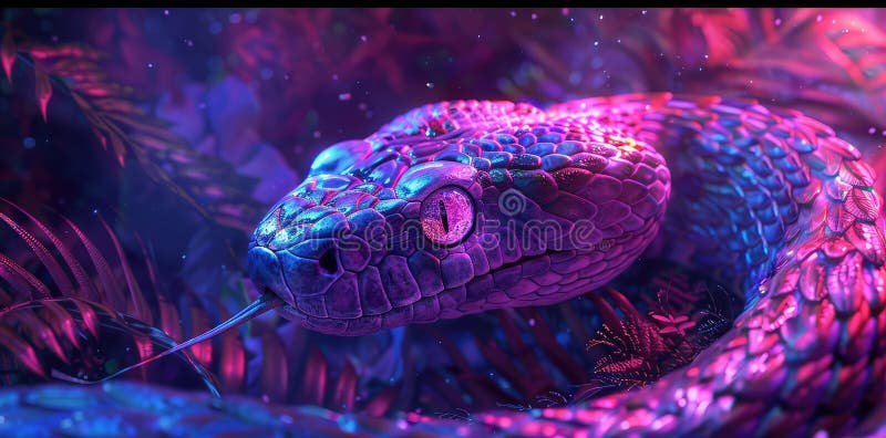 Snake in Realistic Fantasy Artwork Stock Photo - Image of technology ...