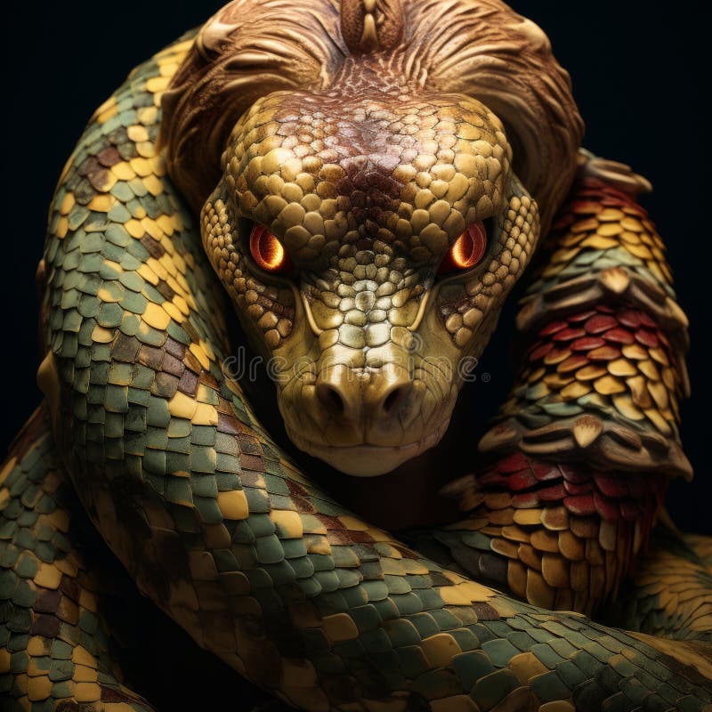 A snake with red eyes stock illustration. Illustration of reptile ...