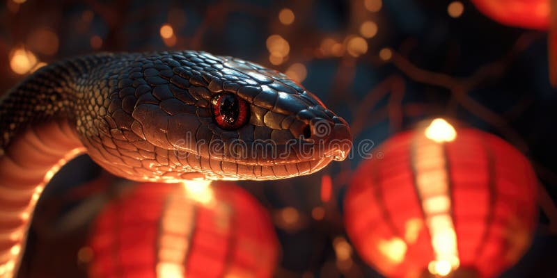 Snake with Red Eyes stock image. Image of mythical, serpent - 361837653