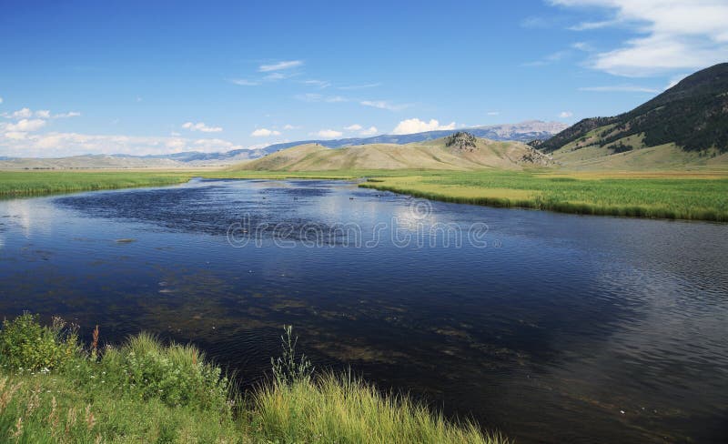 Sunset on the Snake River stock image. Image of tetons - 32866405