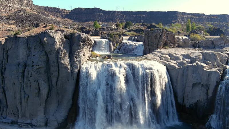 Snake River and Shoshone Falls in the Morning Stock Footage - Video of ...