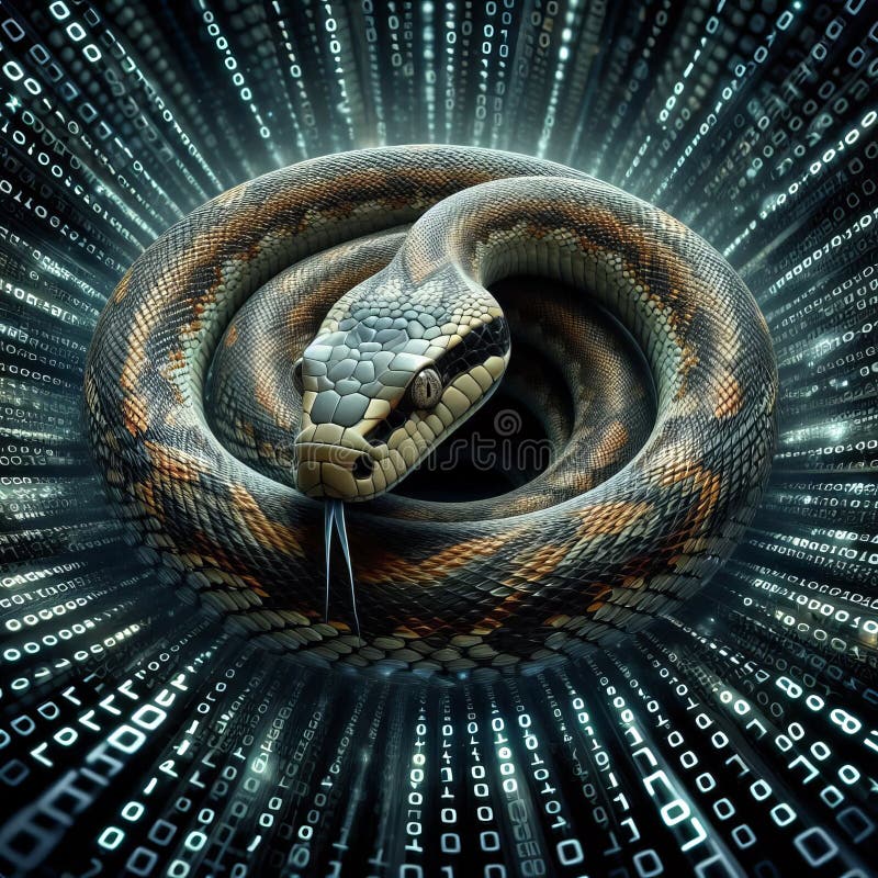 Snake S Scales in Binary Code Matrix Code Stock Illustration - Illustration of binary, matrix ...