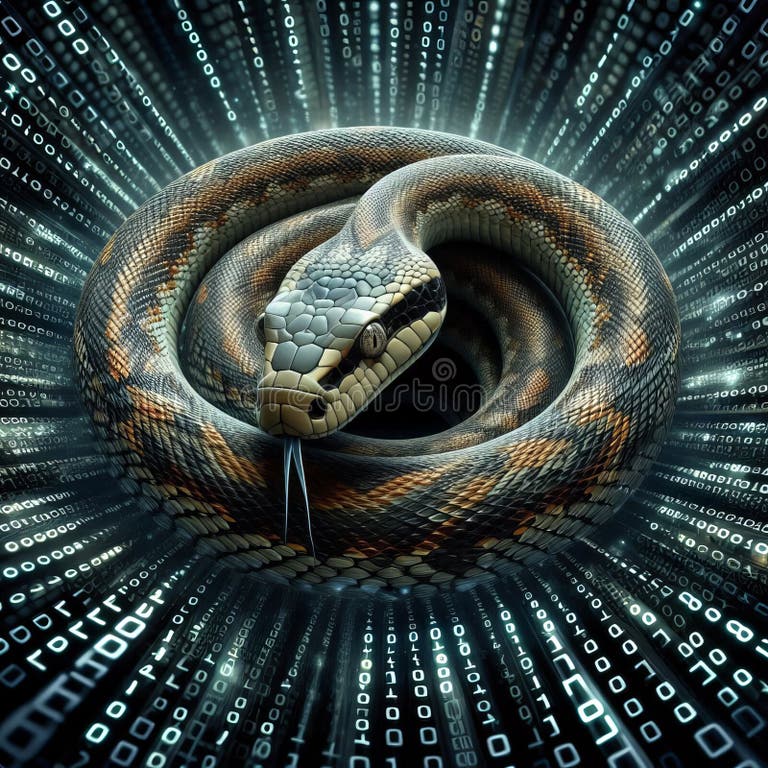 Snake S Scales in Binary Code Matrix Code Stock Illustration - Illustration of binary, matrix ...