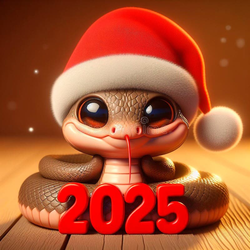 Snake in a Santa hat 2025 stock photo. Image of holiday - 301959568