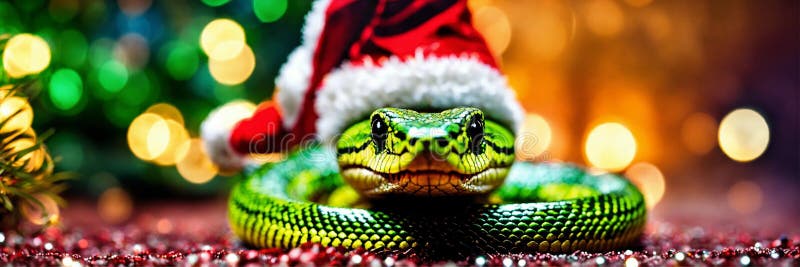 Snake in Santa S Hat Year of the Snake. Selective Focus Stock Photo ...
