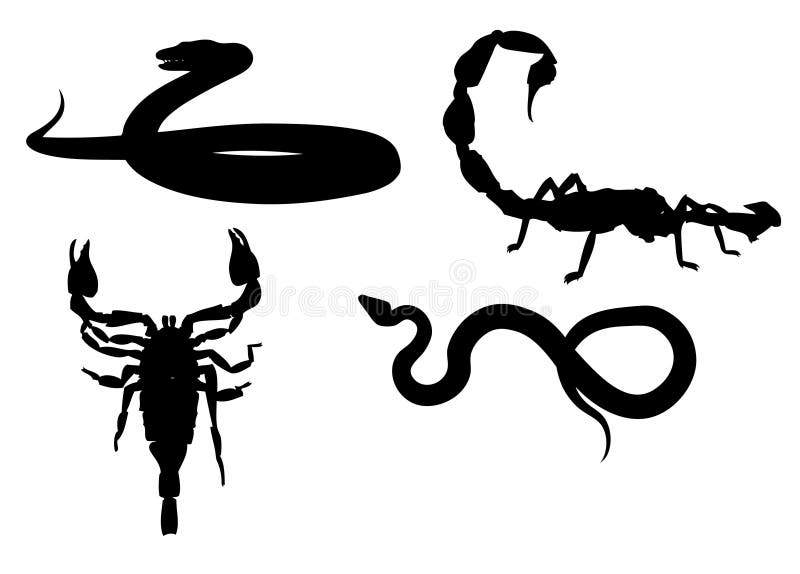 Tribal Scorpions Tattoo Set Stock Vector - Illustration of stencil ...