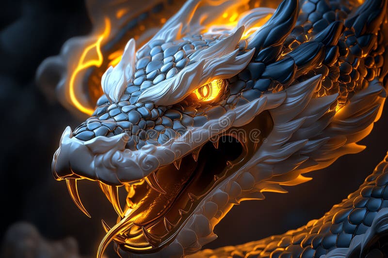 Snake Serpent, Mythology, and Dragon Visualized in a Fantasy Scene ...