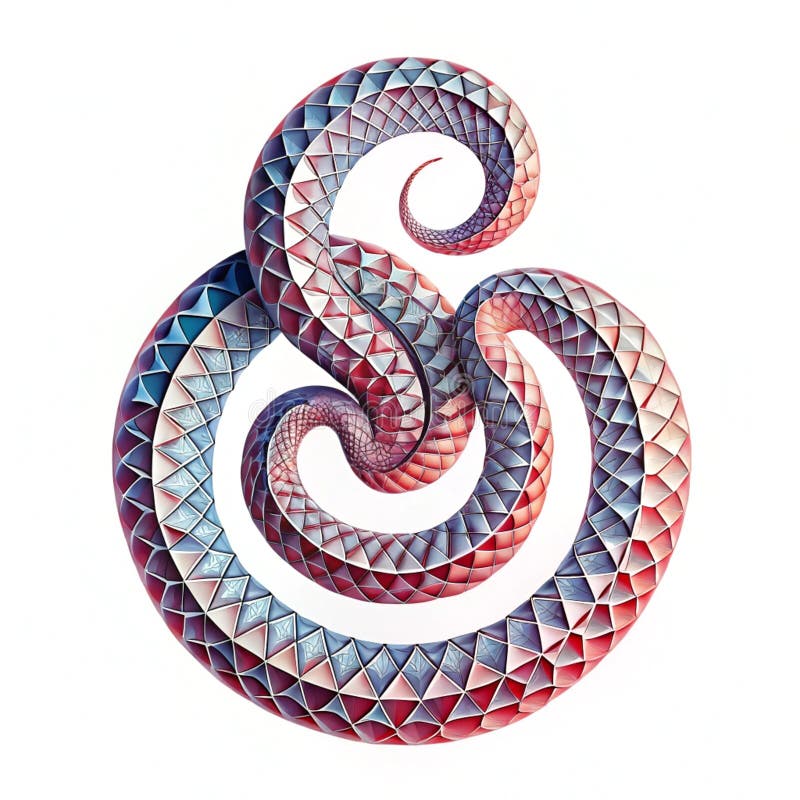 Geometric Abstract Snake in Spiral Form Stock Illustration ...