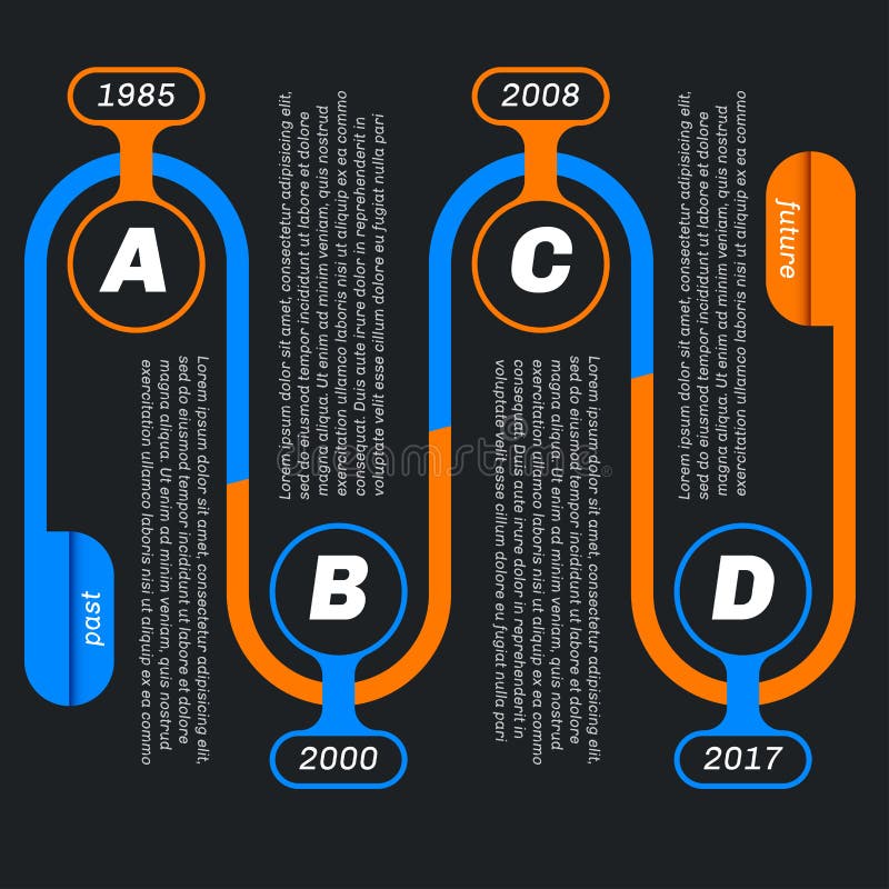 Snake Shape Infographics, Dark Background. Stock Illustration ...
