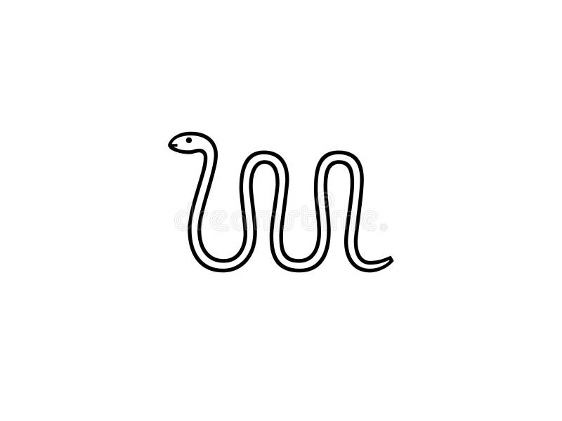 Snake Shape , Sketch, Outline, Logo on White Background. Stock ...