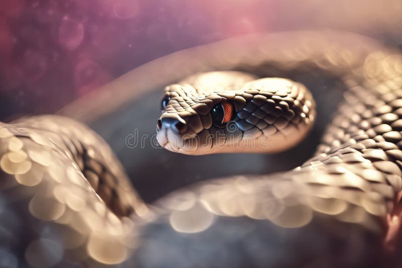 A Snake is Shown with Its Head Up and Looking at the Camera Stock ...