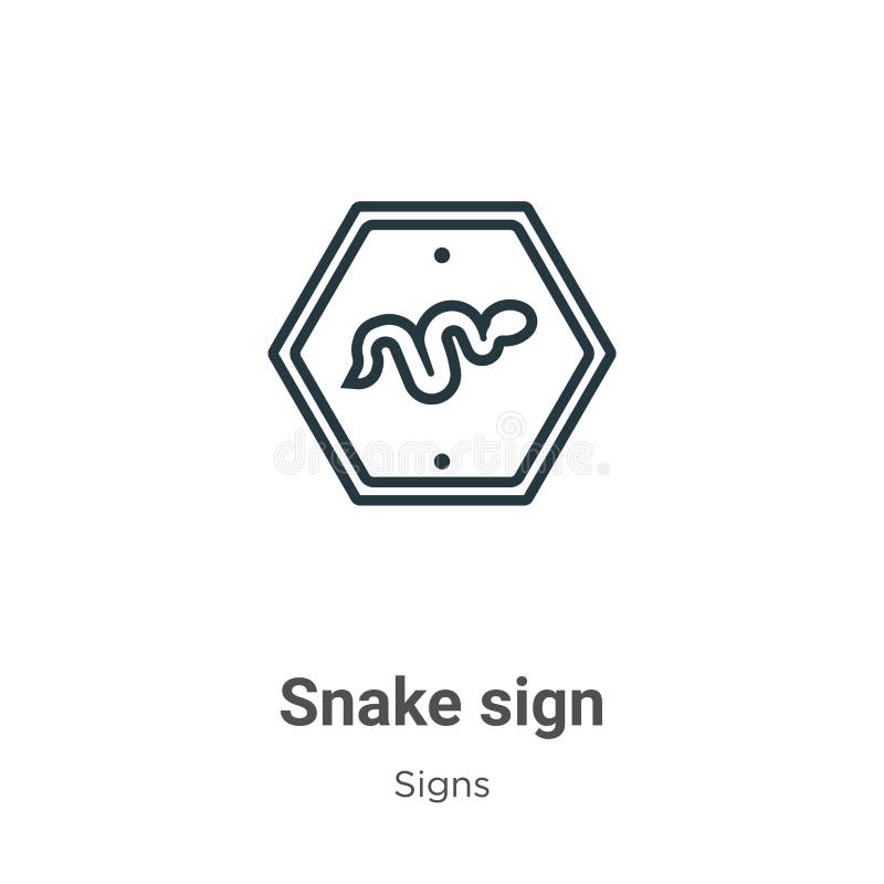 Snake Sign Outline Vector Icon. Thin Line Black Snake Sign Icon, Flat ...